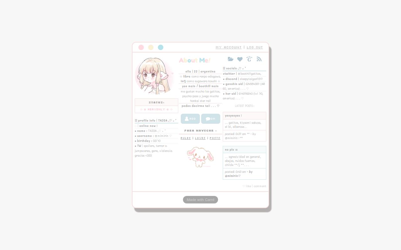 𝓉𝒶𝒾𝑔𝒶’𝓈 𝒸𝒶𝓇𝓇𝒹